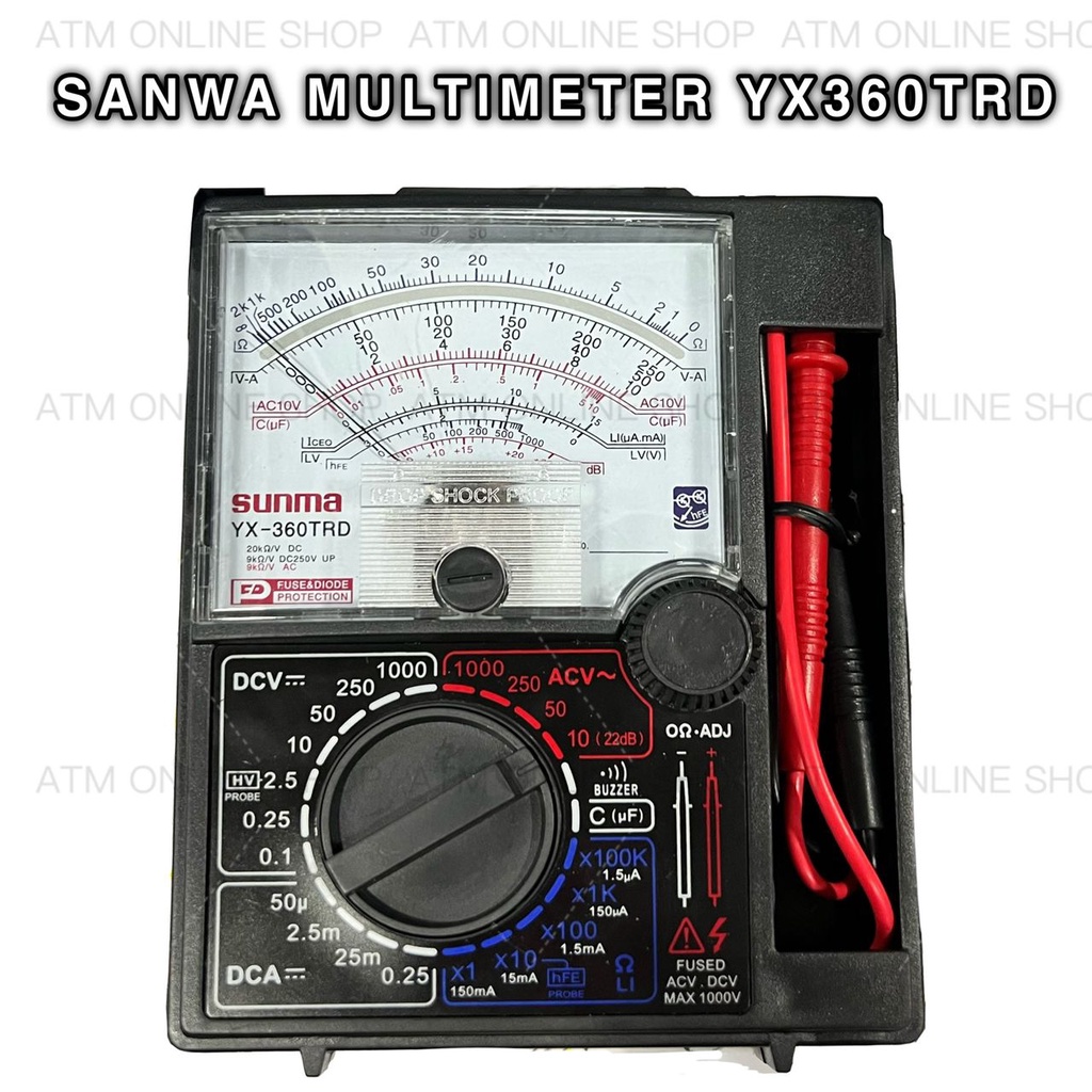SANWA / SUNWA YX-360TRD ANALOG MULTIMETER / MULTI TESTER (WITH CASE ...