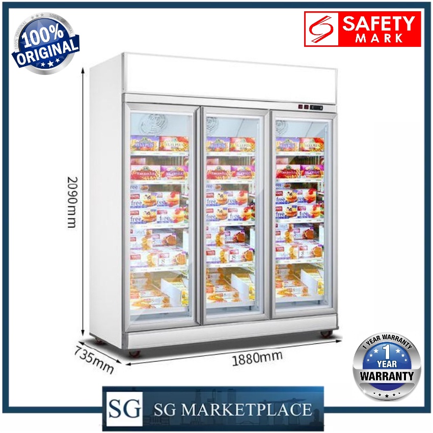 FujiTech YLGDS1880 Display Fridge. Chiller. 3 SLIDING GLASS DOOR. TOP ...