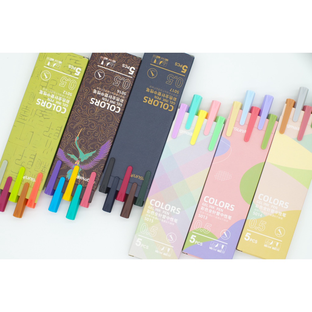 5pcs/Set Morandi Macaron Color Gel Pen 2025 New Retro Set Colored Pen ...