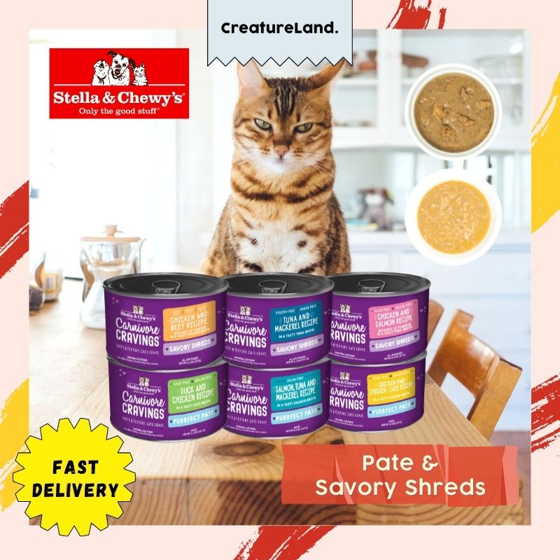 Stella & Chewy's - Carnivore Cravings Cans in Savoury Shreds & Pate Cat ...