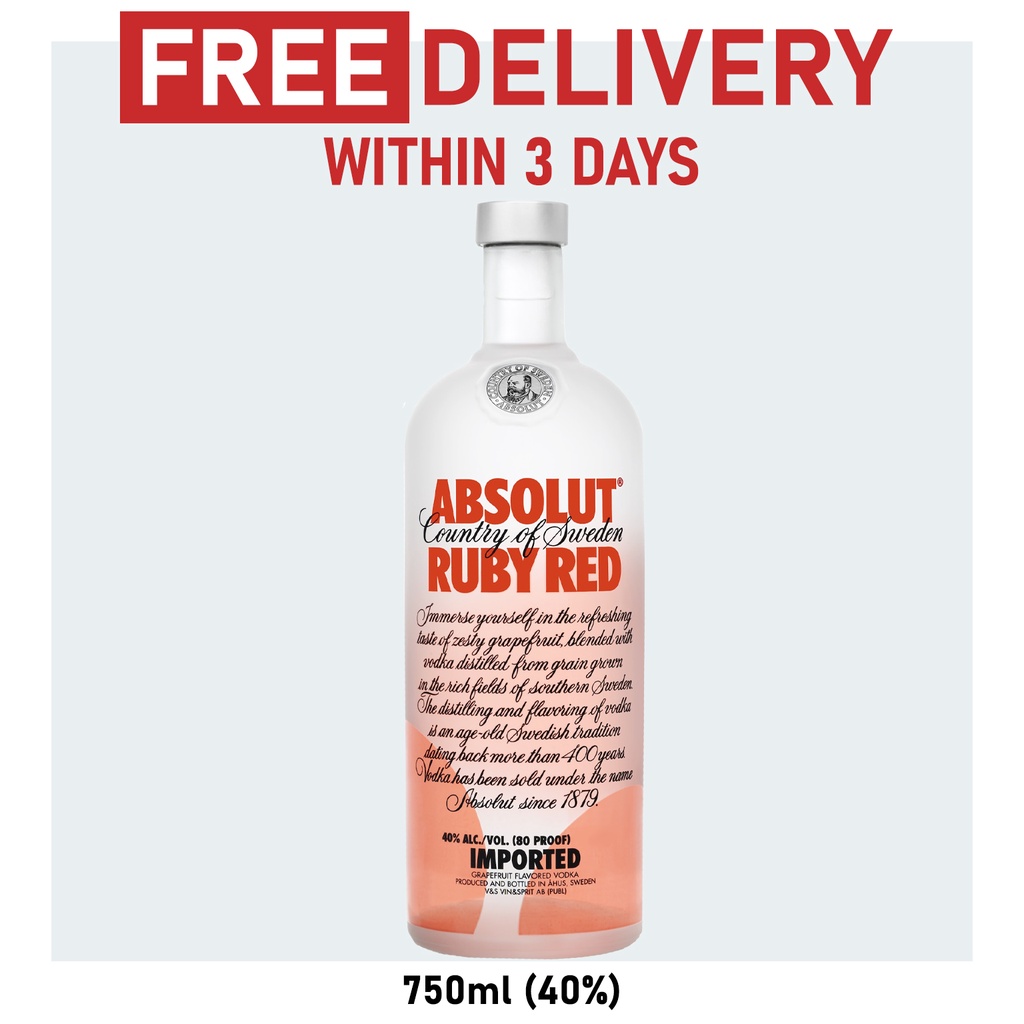 Absolut Ruby Red Vodka 750ml 40% *FREE DELIVERY* | Shopee Singapore