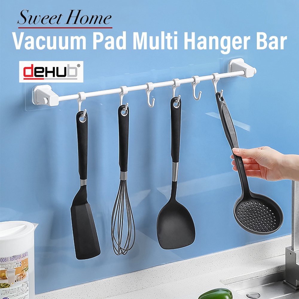 KOREA DeHUB Kitchen Bathroom Vacuum Pad Multi Hanger Bar Wall Mounted ...