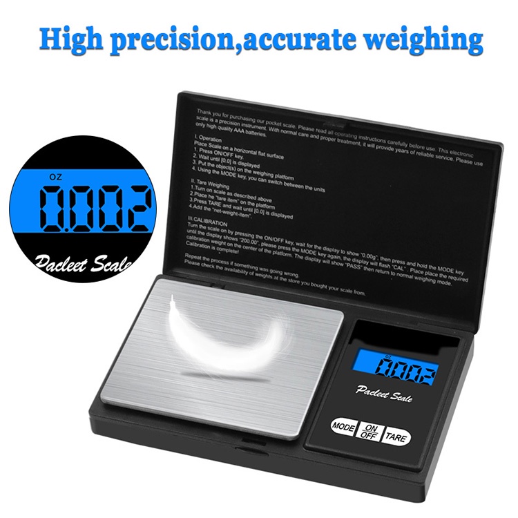 100g 200g 300g 500g 1kg 0.01g 0.1g mini electronic scale pocket digital ...