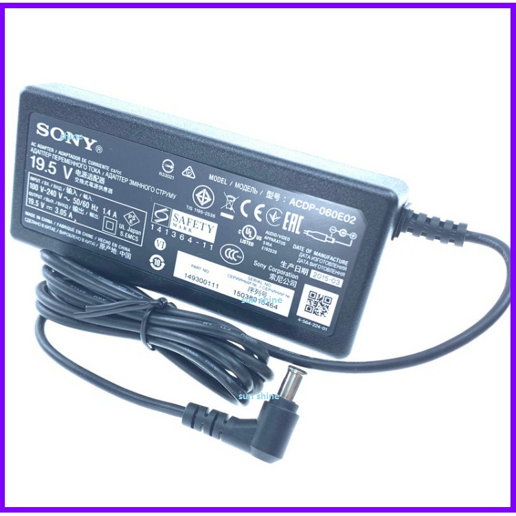 New 19.5V3.05A 60W AC Power Adapter for Sony TV KLV-32EX330 19.5V 3.05A ...
