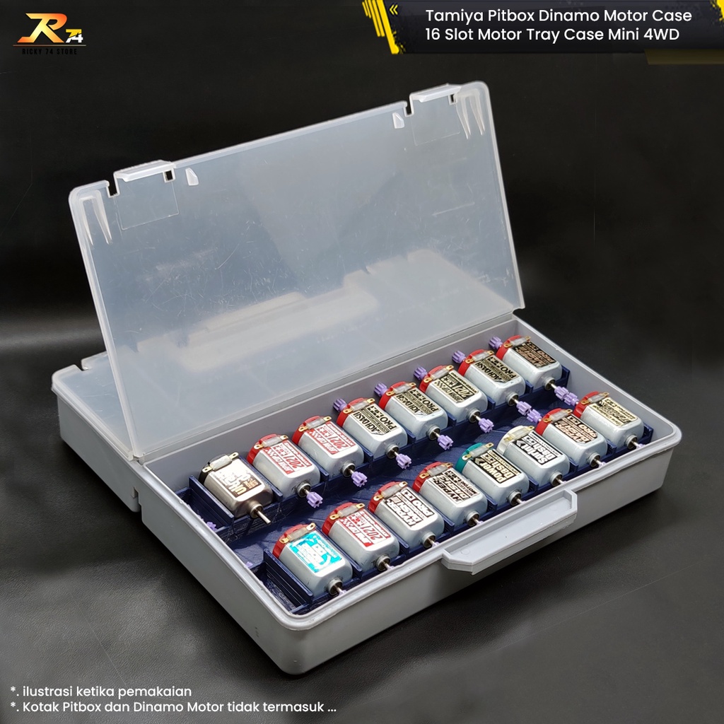 Tamiya Pitbox Dinamo Motor Case - 16 Slots Motor Tray Case Mini 4WD ...