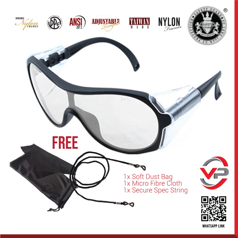 SAFETY GUARD S-163 SAFETY GLASSES S163 / NYLON SPEC SAFETY ANSI Z87 100 ...