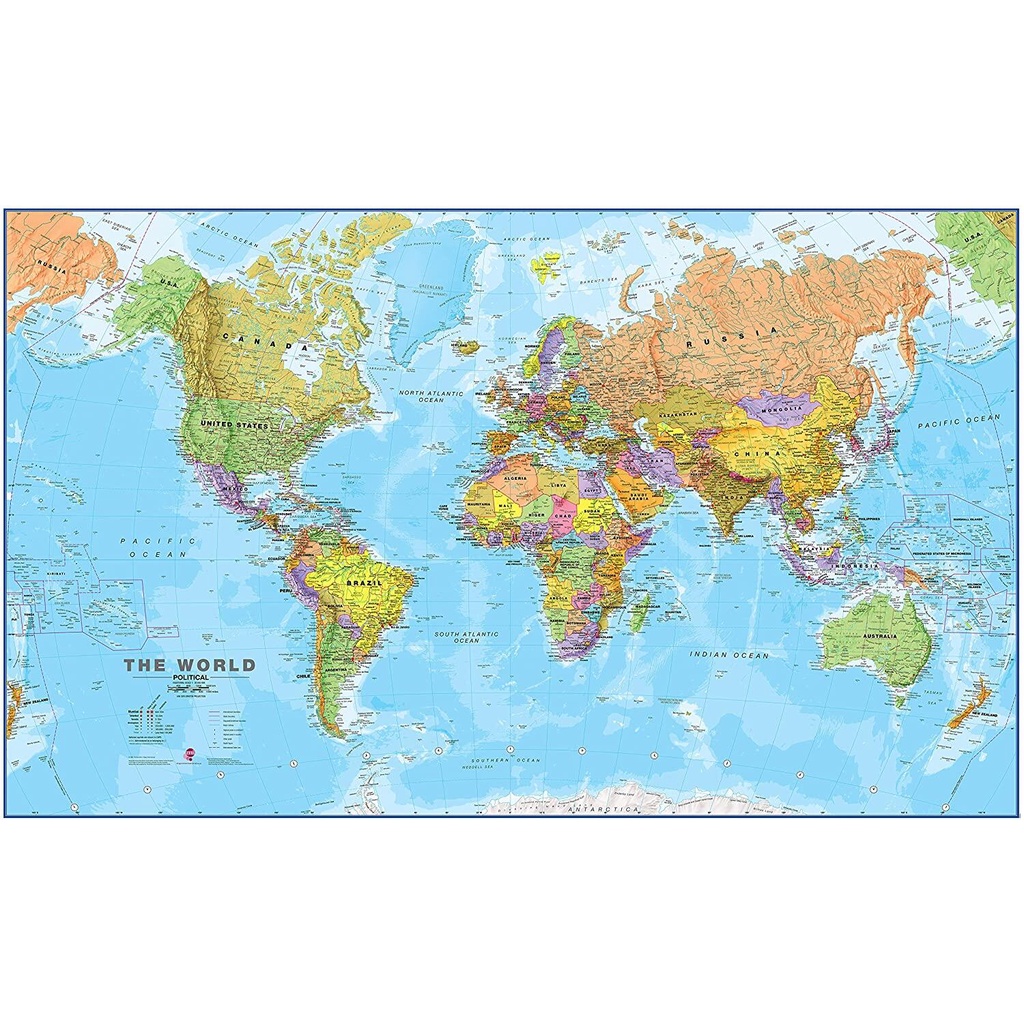 Maps International Giant World Map – Megamap of The World – Front ...