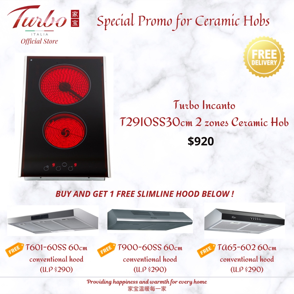 Turbo Italia - Turbo Immaginario T29IOSS 30cm 2 zones ceramic hob with ...