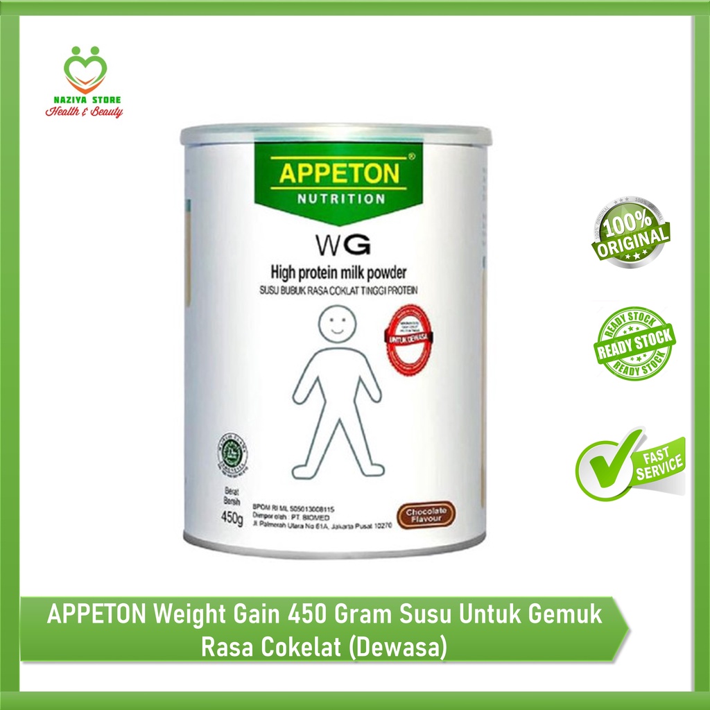 Appeton Weight Gain 450 Grams Of Milk For Fat Chocolate Flavor (Adult ...