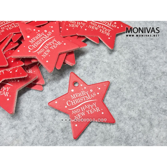 Red Christmas Star Gift Tags DIY Present Message Card Labels (10pcs ...