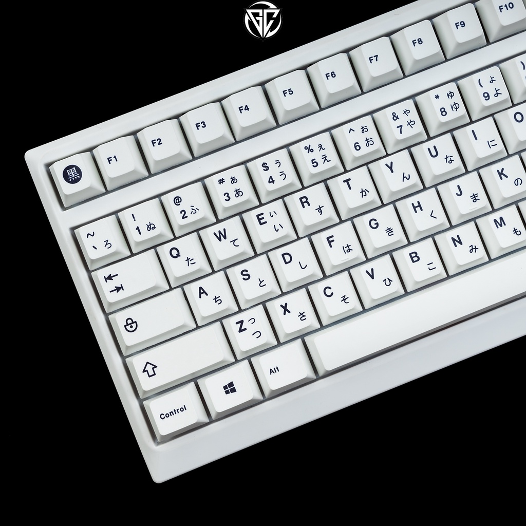 Japanese Bilingual Minimalist Keycap - White PBT keycap in dyesub 125 ...