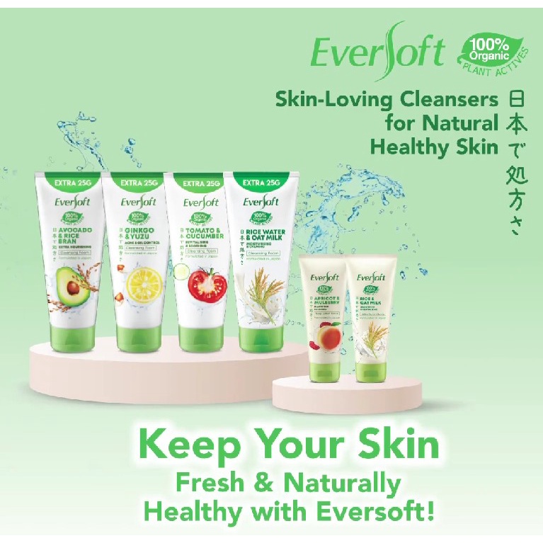 Eversoft Facial Cleanser (120g / 195g) - (Avocado / Ginkgo / Oat Milk ...