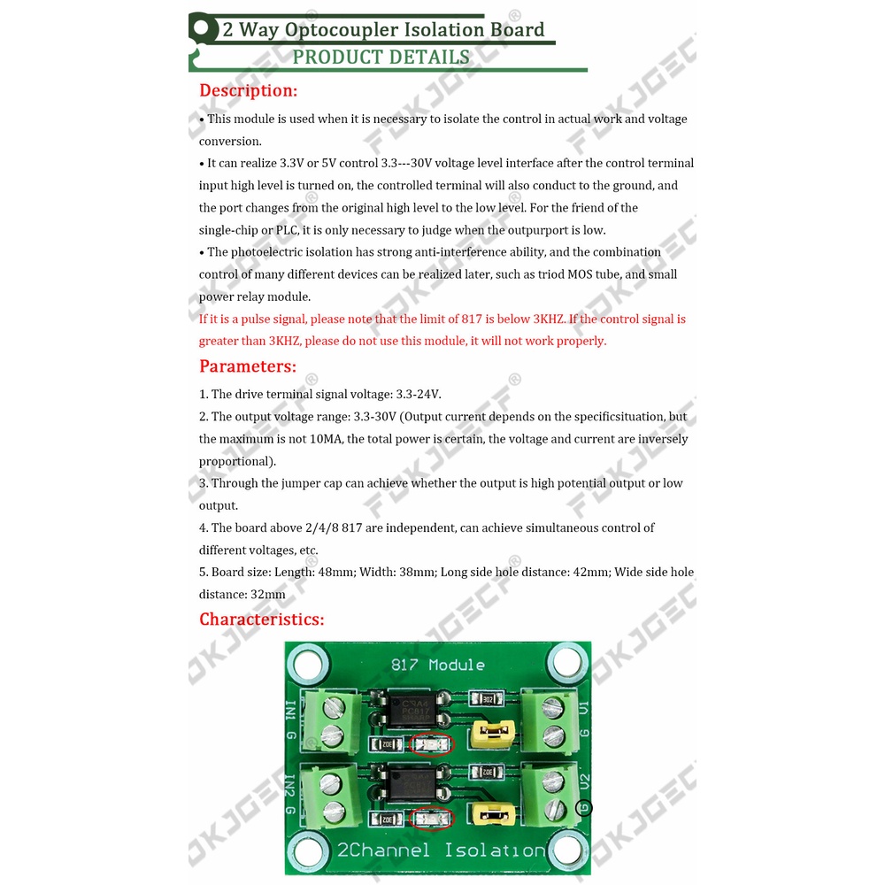 PC817 2 4 8 Channel Optocoupler Isolation Board Voltage Converter ...