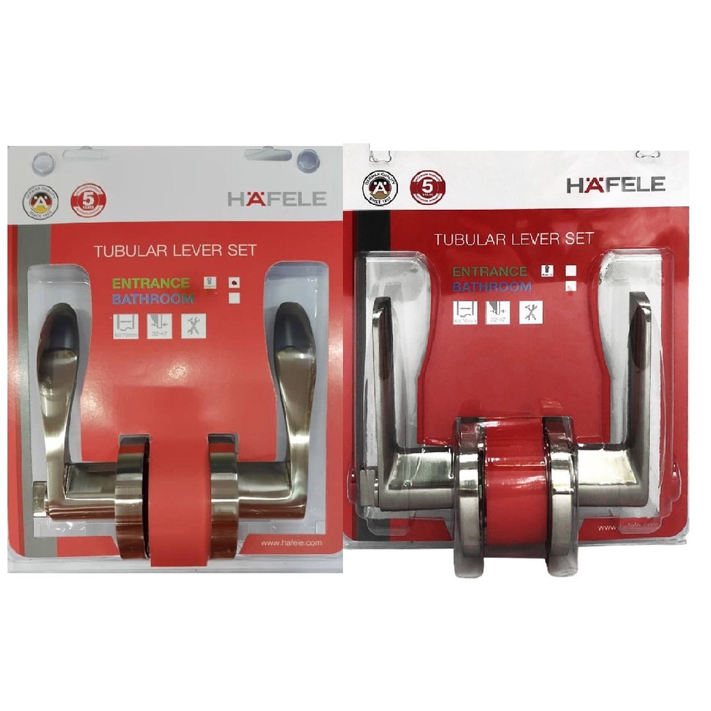 HAFELE TUBULAR LEVER LOCK SET (HANDLE : CURVE / STRAIGHT) | Shopee ...