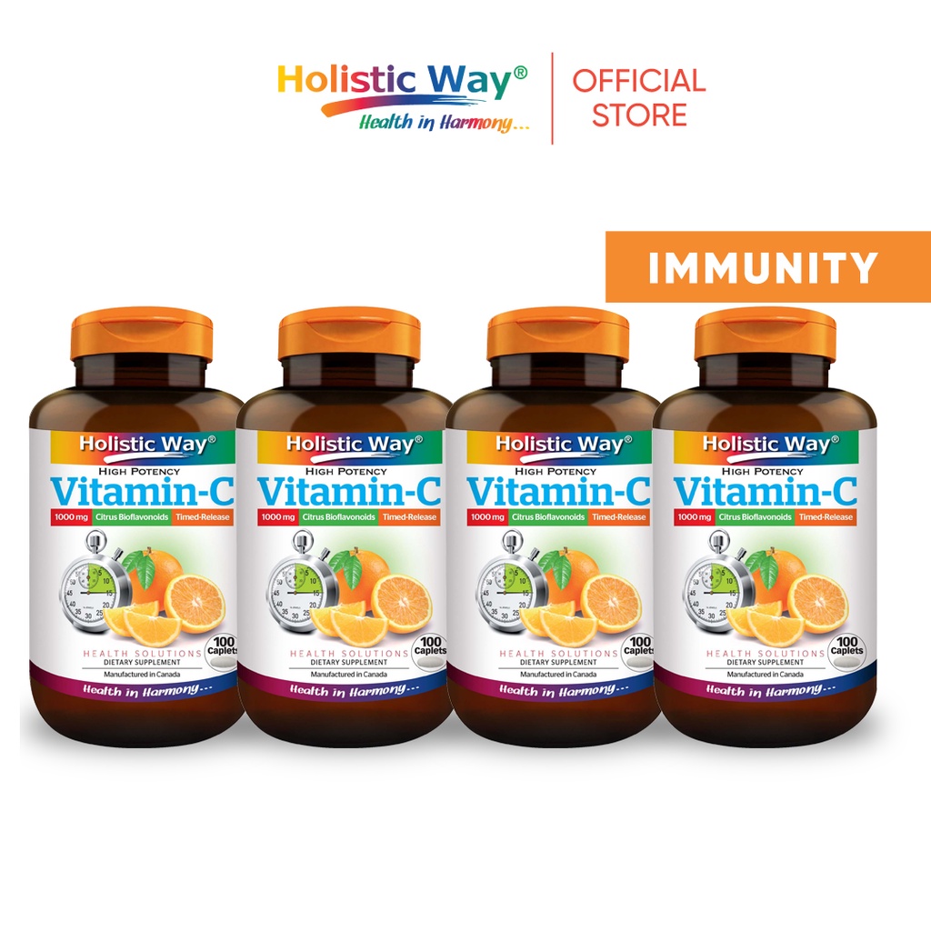 [Bundle of 4] Holistic Way High Potency Vitamin-C 1000mg (Timed-Release ...