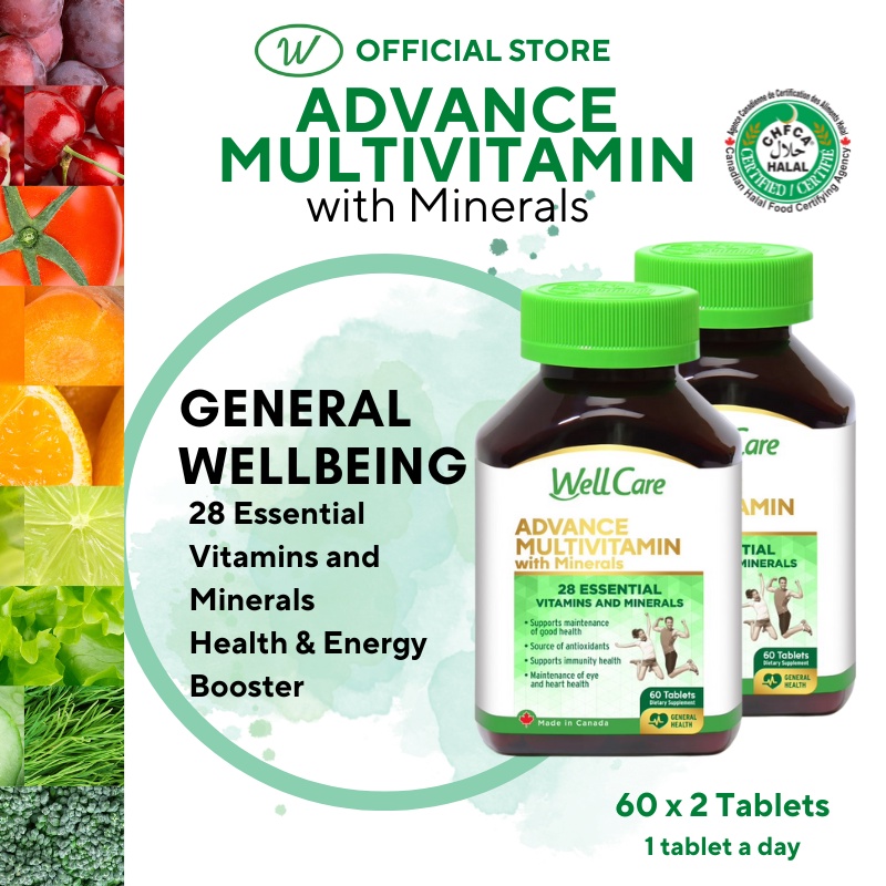 [BUNDLE OF 2] WellCare Advance Multivitamins with Minerals (60 Tablets ...