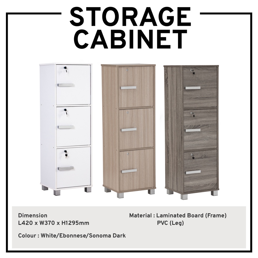 3 Door Storage Box with Lock Storage Cabinet File Cabinet Locker ...