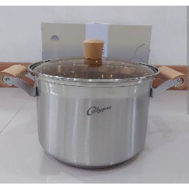 Thick soup pot + Calypso stainless steel glass lid 26cm Calypso high ...