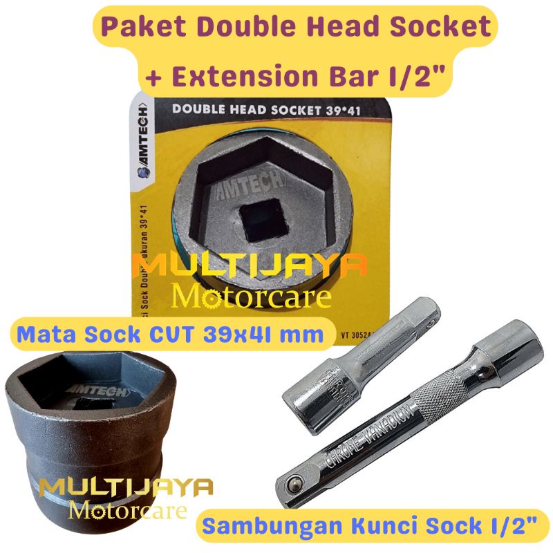MATA Double Head Socket Package CVT Block Sock Eye 39x41 mm + Extension ...