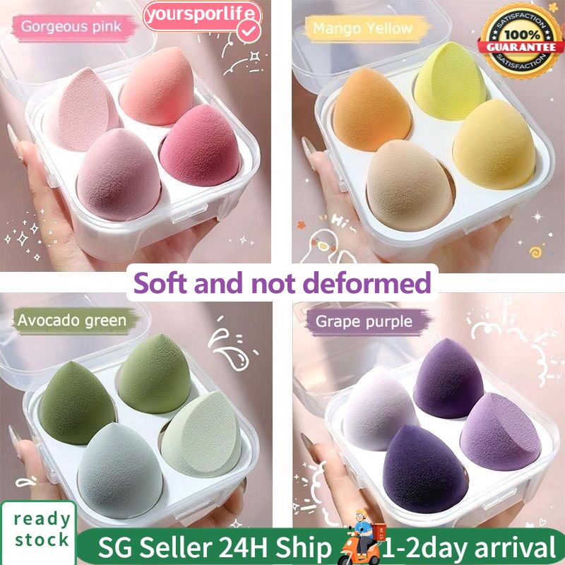 【SG】4Pcs Makeup Blender Sponge With Box Cosmetic Puff Makeup Sponge ...