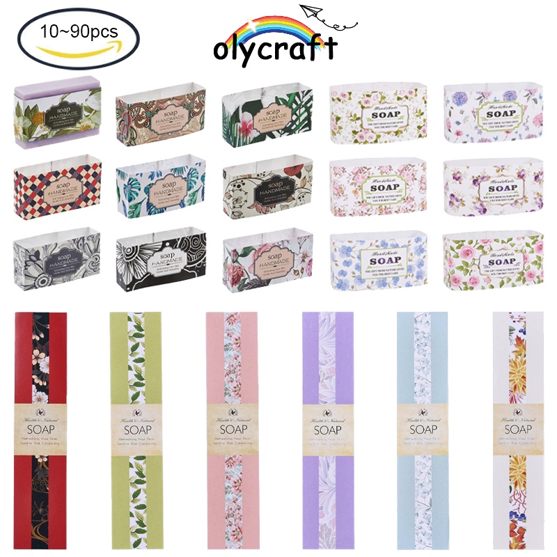 10/60/90 Pcs Soap Wrappers Soap Wrap Paper Tape Vertical Soap Labels ...