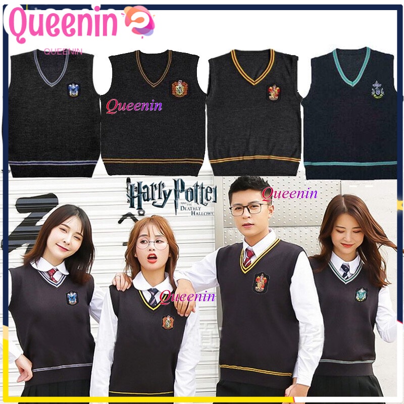 Harry Potter Cosplay Costume Vest Skirt KIDS Men's and Women Hufflepuff ...
