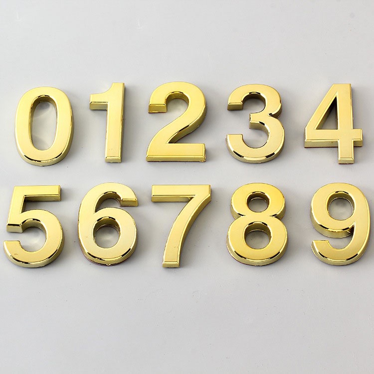 5cm ABS Plated Gold Number Sign Hotel Floor Digital Signage Hotel Room ...