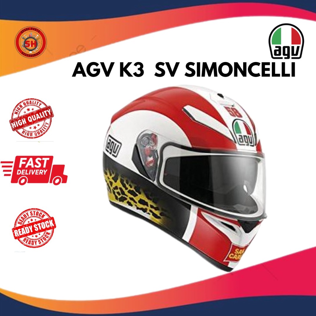 Helmet AGV K3 SV E2205 Replica Simoncelli Helmet Helmet Full Face AGV ...