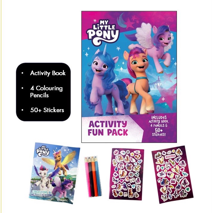 My Little Pony Activity Book Fun Pack For Kids With Colour Pencils ...