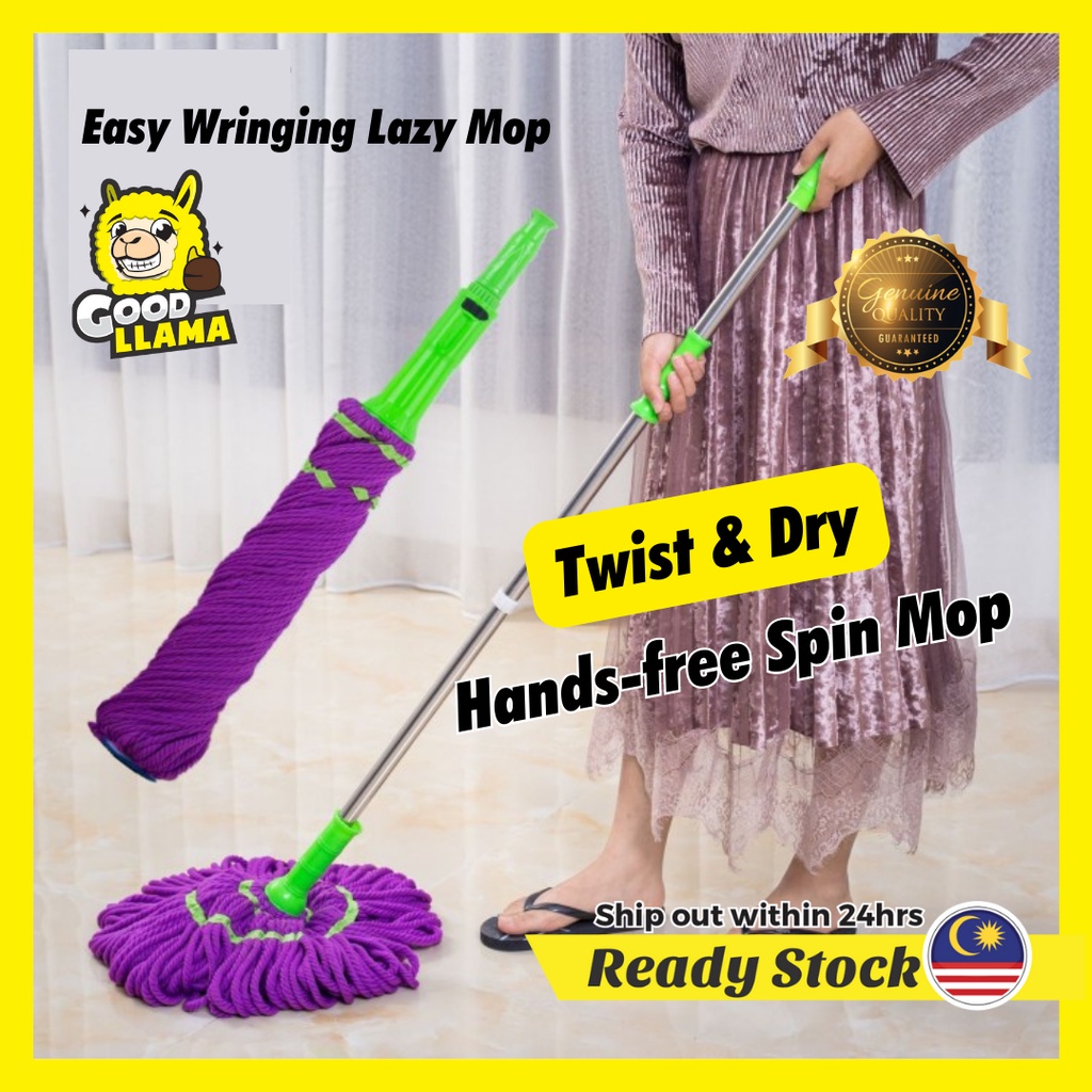 Magic Lazy Mop Self Wringing Twist & Dry Mop Lantai No Hand Drying ...