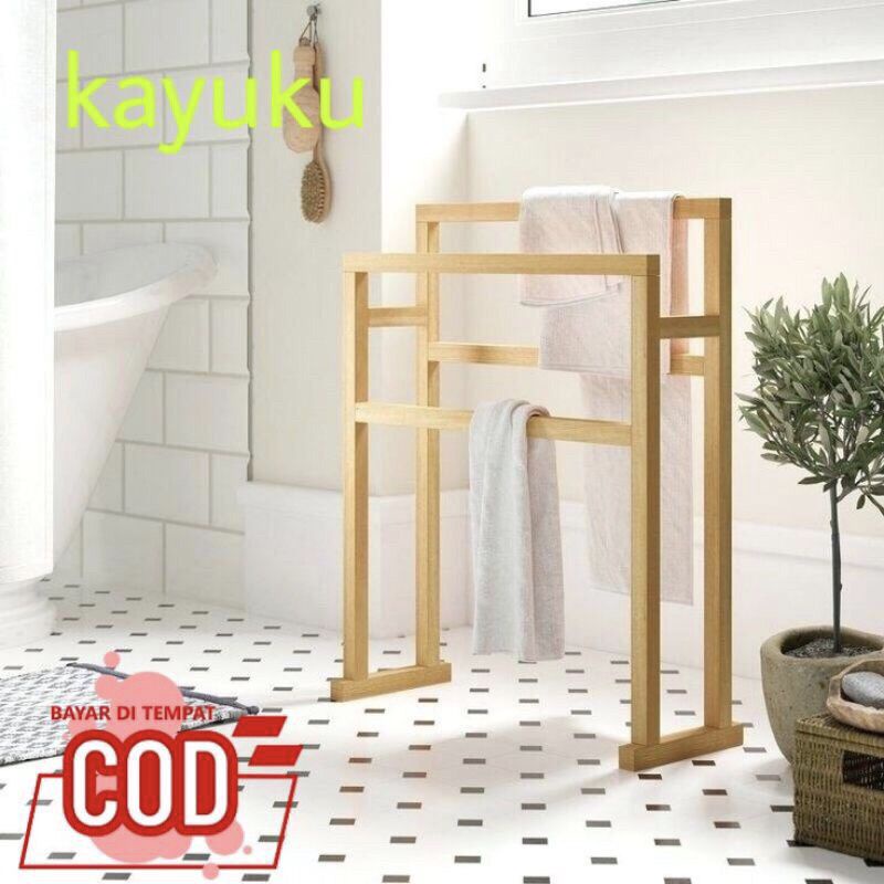 KAYU Aesthetic towel rack / minimalist wooden towel rack ...