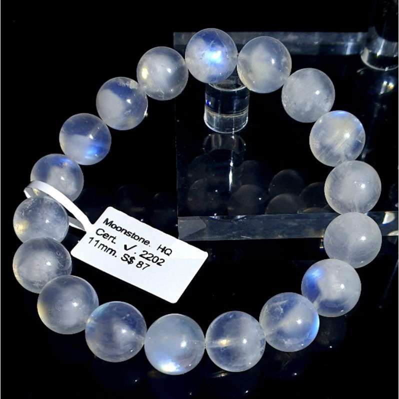 Moonstone Bracelet Rare Gentle and soft type 温柔型月光石 | Shopee Singapore