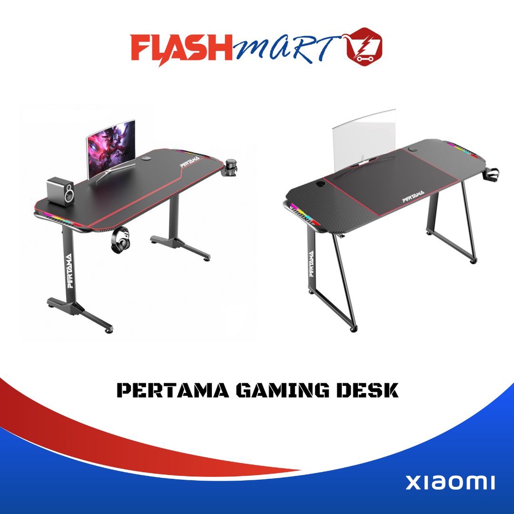 PERTAMA GAMING DESK (A1 / NV1) - RGB TABLE [40CM x 60CM x 75CM] | Cable ...