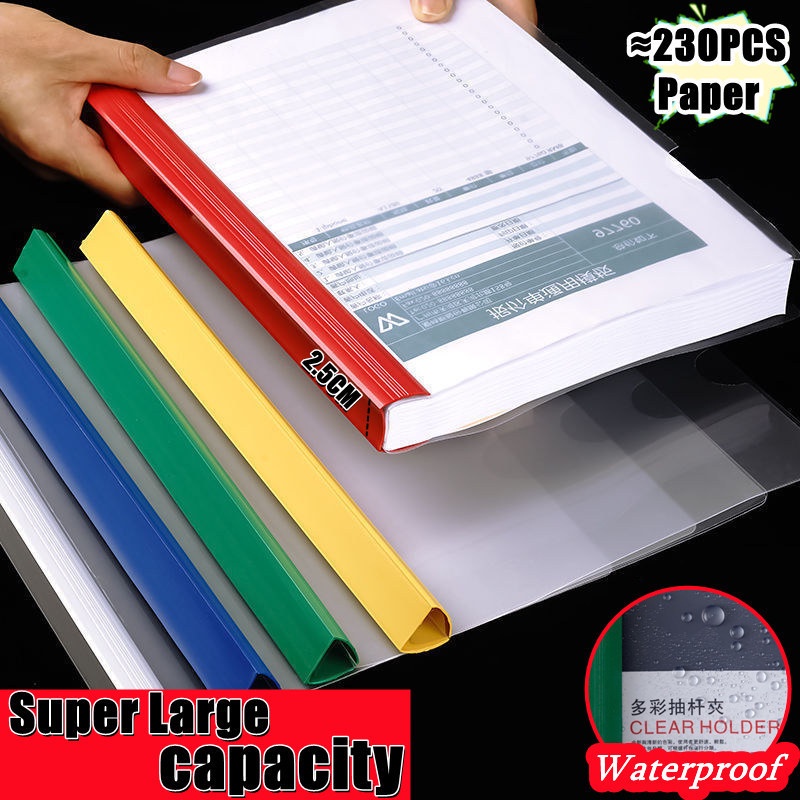 A4 Morandi Transparent Color Folder 2.5CM Thickened 10PCS Pull Rod File ...