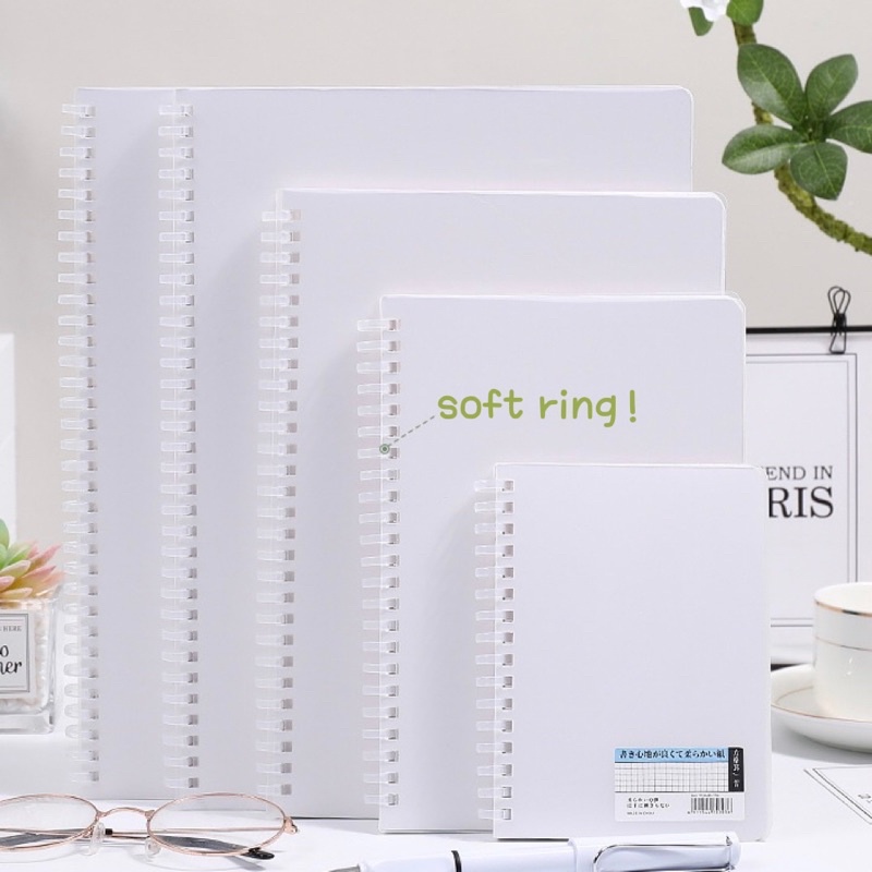 A6 A5 B5 Soft Ring Notebook Transparent Cover Spiral Notepad Journal ...
