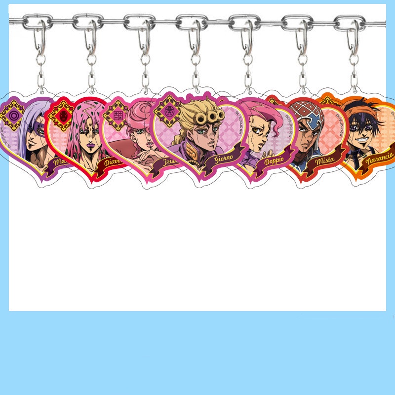 Jjba Anime Keychain Women Bucciarati Mista Abbacchio Key Chain Man ...