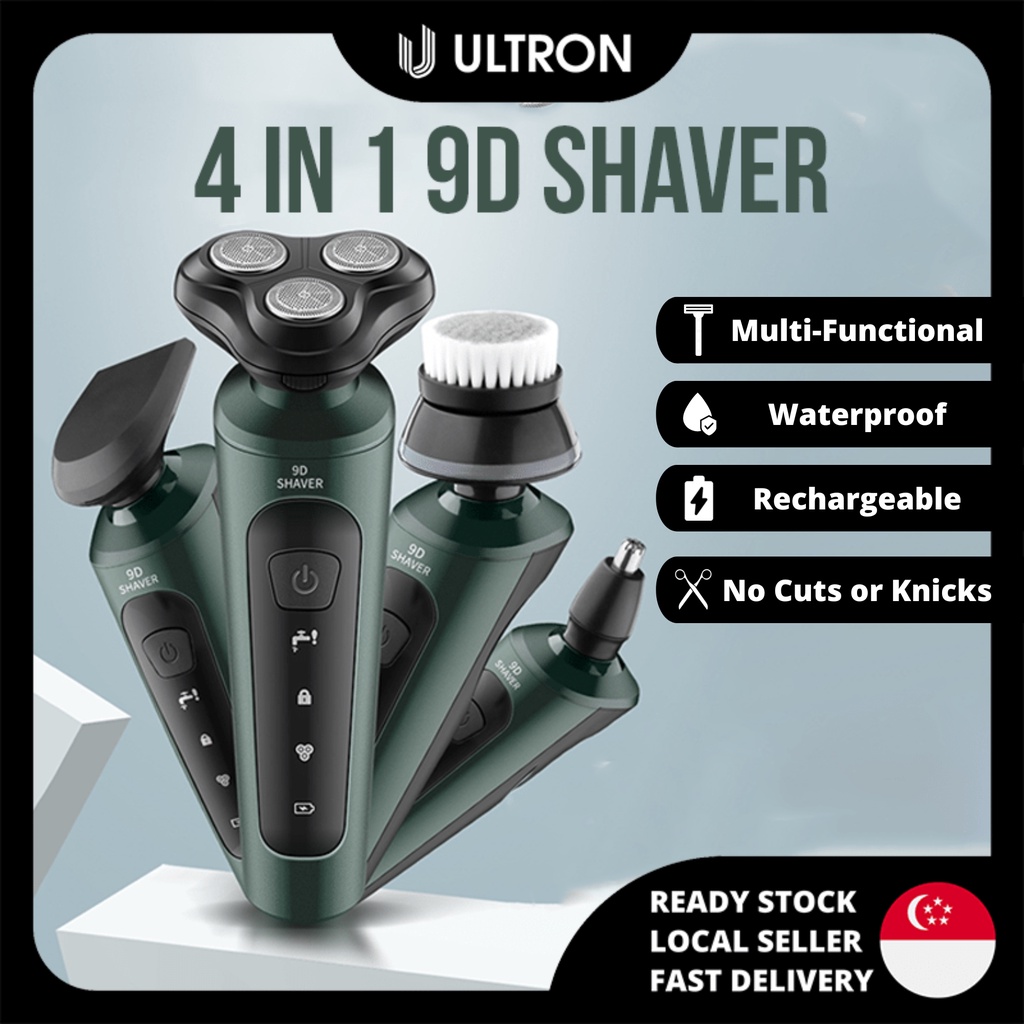 SG🚚 | 9D 4 in 1 Electric Shaver for Men USB Rechargeable Wet Dry ...