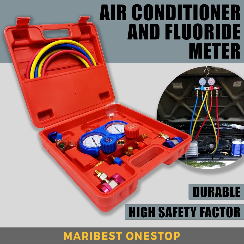 Manifold Gauge Aircond Meter Gauge Aircond Meter Set Aircond Meter Hose ...