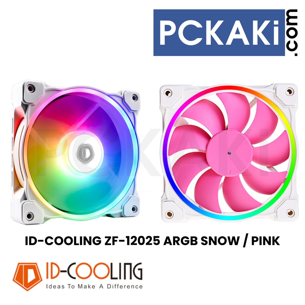 ID COOLING ZF-12025-ARGB SNOW / PINK PWM FAN, DUAL LOOP ARGB 5V ...