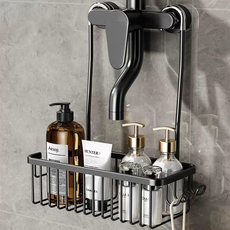 Space aluminum bathroom storage rack hole free bathroom shower gel ...