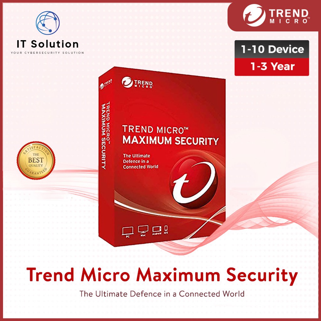 Genuine Trend Micro Internet Security and Maximum Security Antivirus ...
