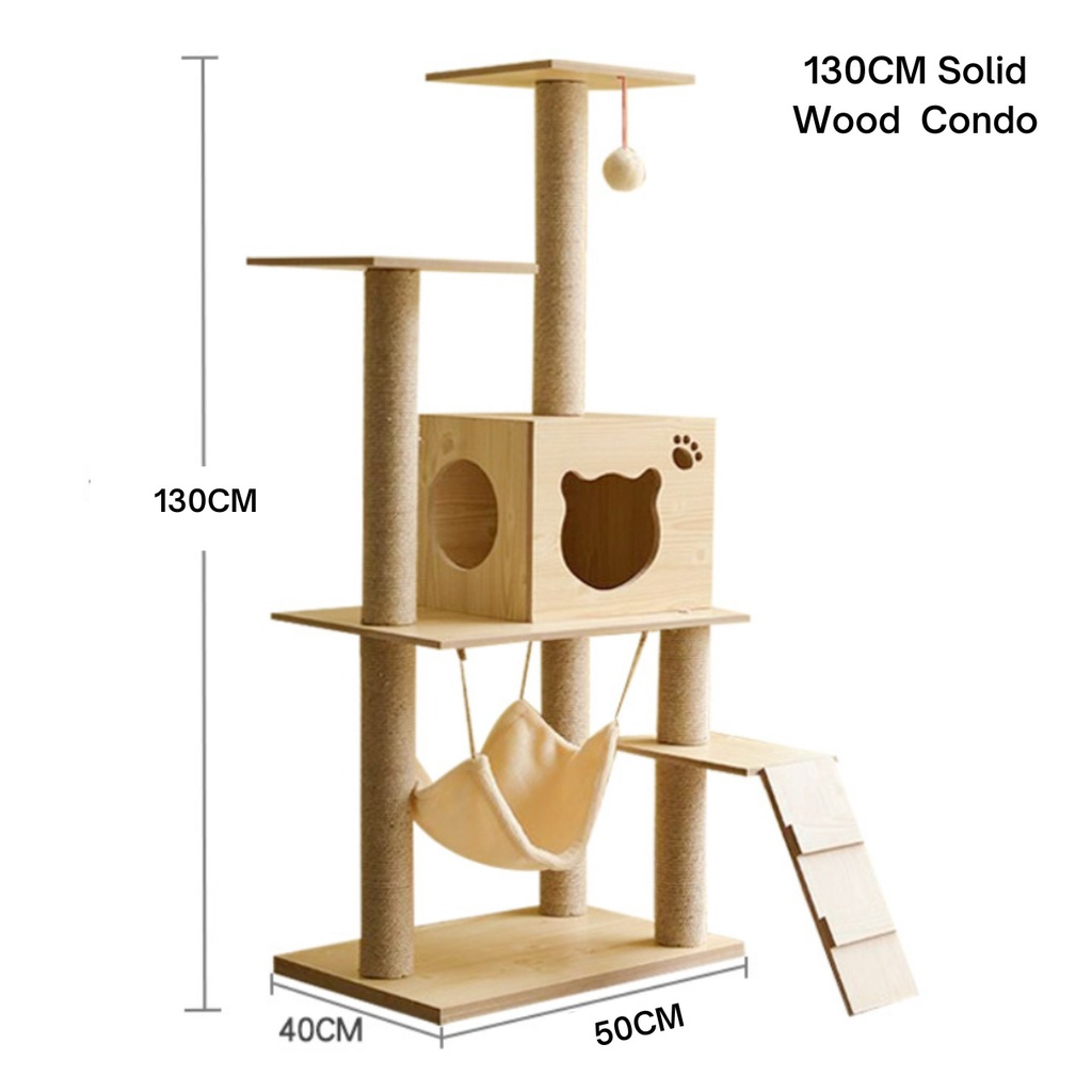 [SG SELLER] Cat Condo Wooden Cat Condo Sturdy Solid Wood Cats Kitten ...