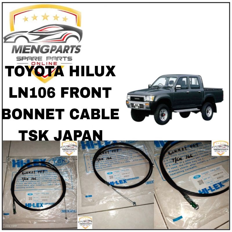 % TSK JAPAN TOYOTA HILUX LN65 ,LN106 FRONT BONNET CABLE *TSK* 53630 ...