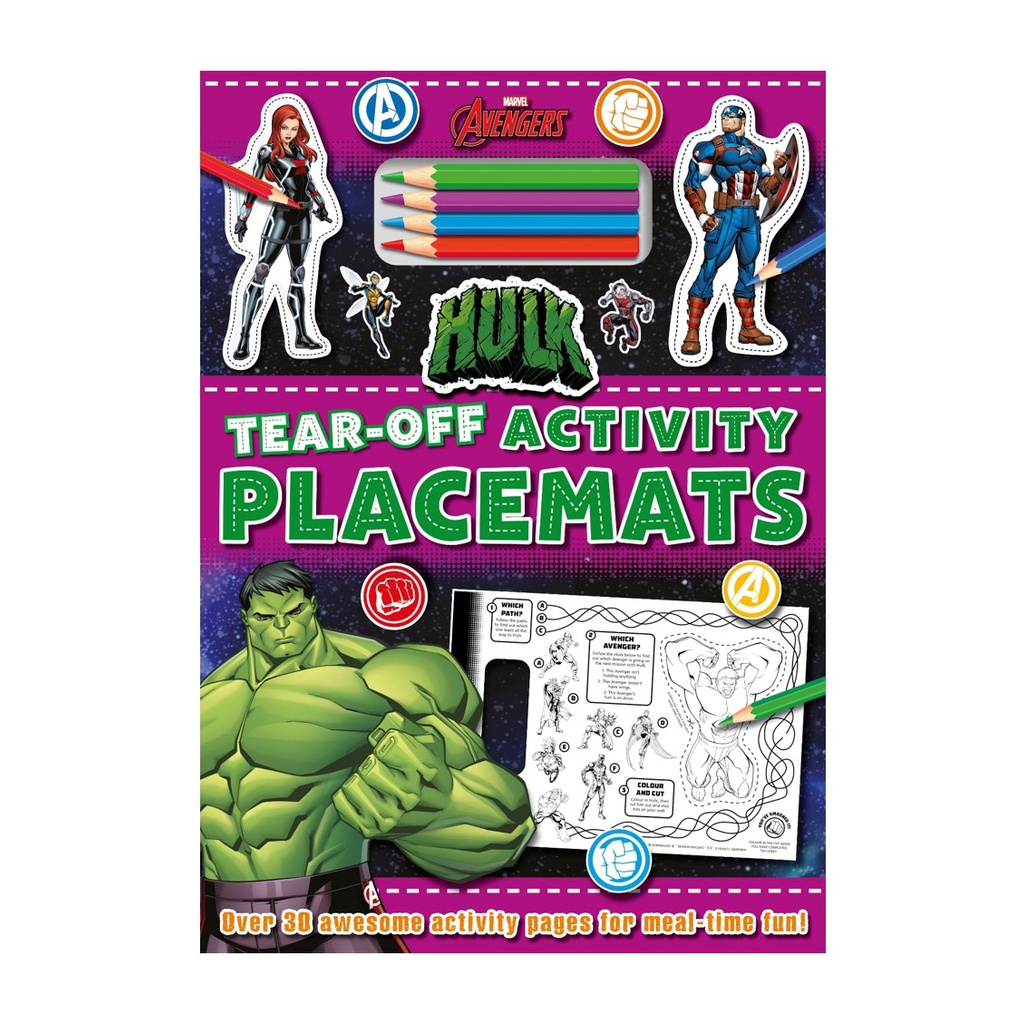 Marvel Avengers Activity Book For Kids with Tear Off Placemats & Colour ...