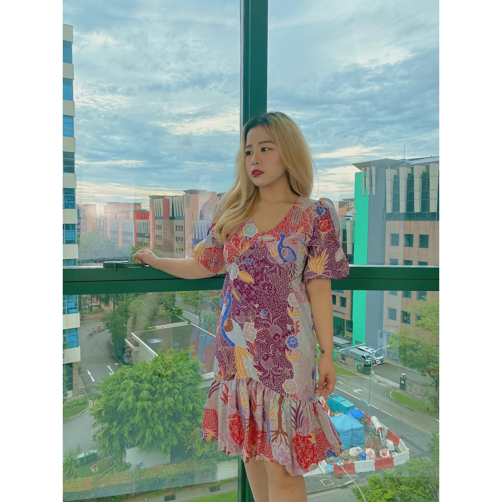 ‼️SALE‼️MD178 BATIK VICTORIA BUSTIER MIDI DRESS | Shopee Singapore