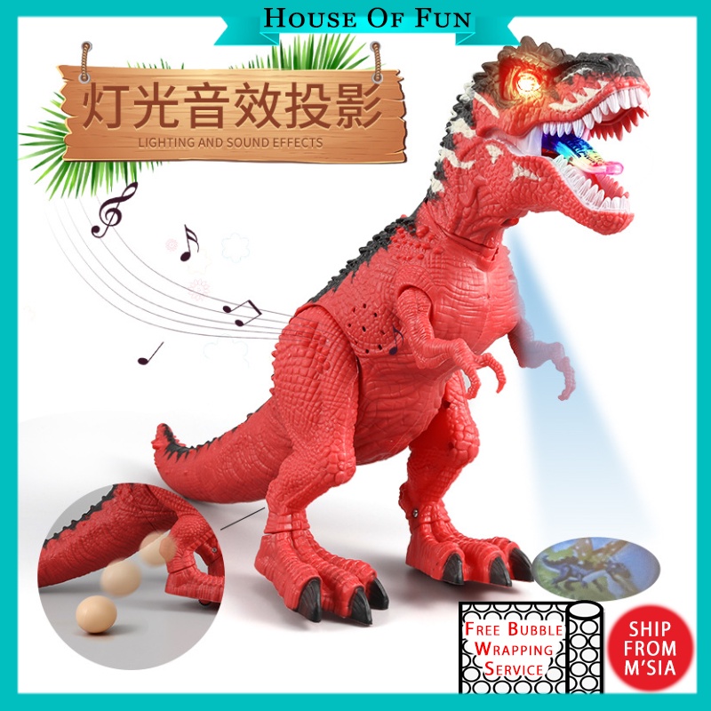 T-rex Dinosaur LED Light Sound Walking Dinosaur Toy with Light & Sound ...