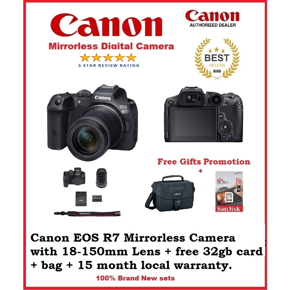 Canon EOS R7 Mirrorless Camera with 18-150mm Lens + free 32gb card ...