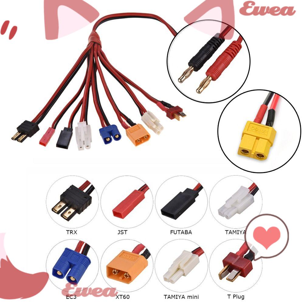EWEA 4.0mm Input/XT60 to JST T Plug XT60 EC3 Futaba Tamiya Mini Charger Splitter Parts Line ...