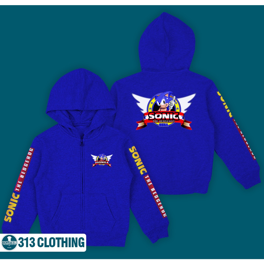 Sonic Hedgehog Kids Zipper Hoodie Jacket Kids Sonic Hedgehog Hoodie ...
