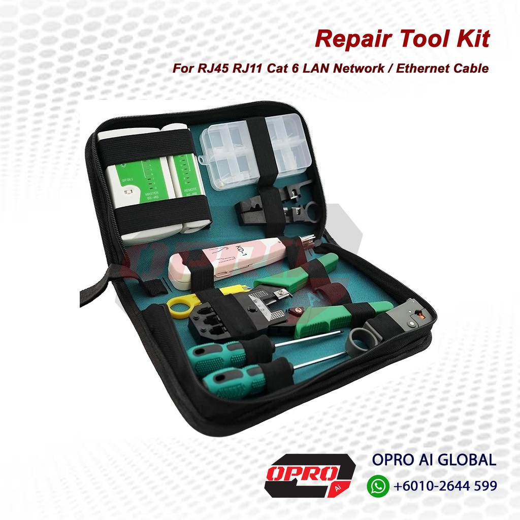 PREMIUM RJ45 RJ11 Cat 6 LAN Network / Ethernet Cable / Repair Tool Kit ...